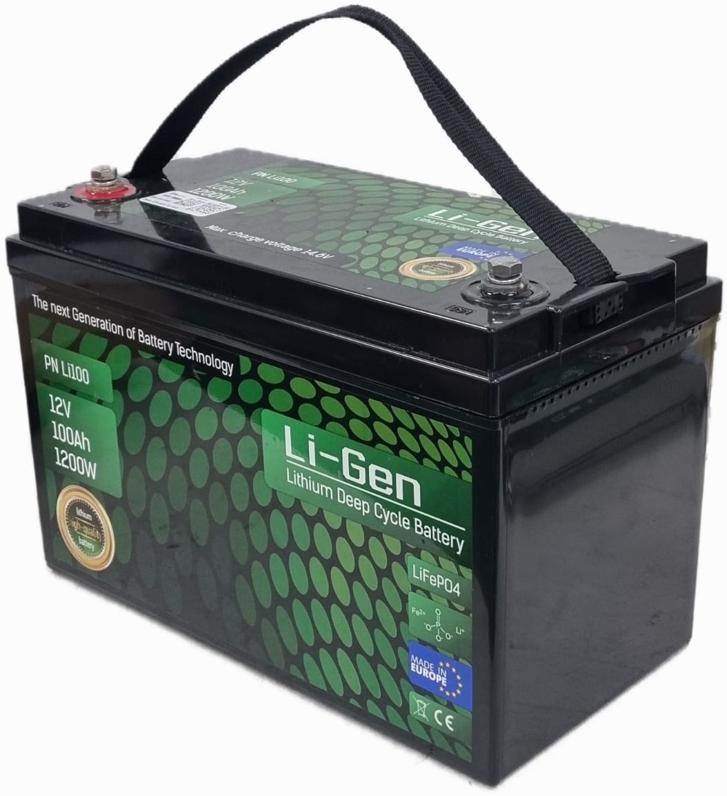 LI-100 12v 100AH Super Series Bluetooth lithium leisure battery - Li-Gen